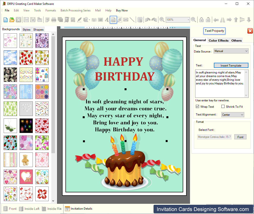 Screenshots of Greeting Cards Designing Software to know how to design ...
