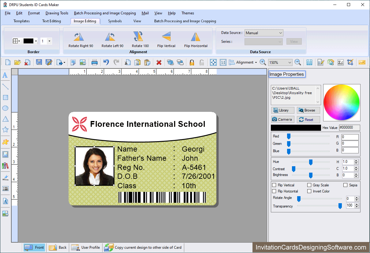 Student ID Card Designing Software design and print student ID cards