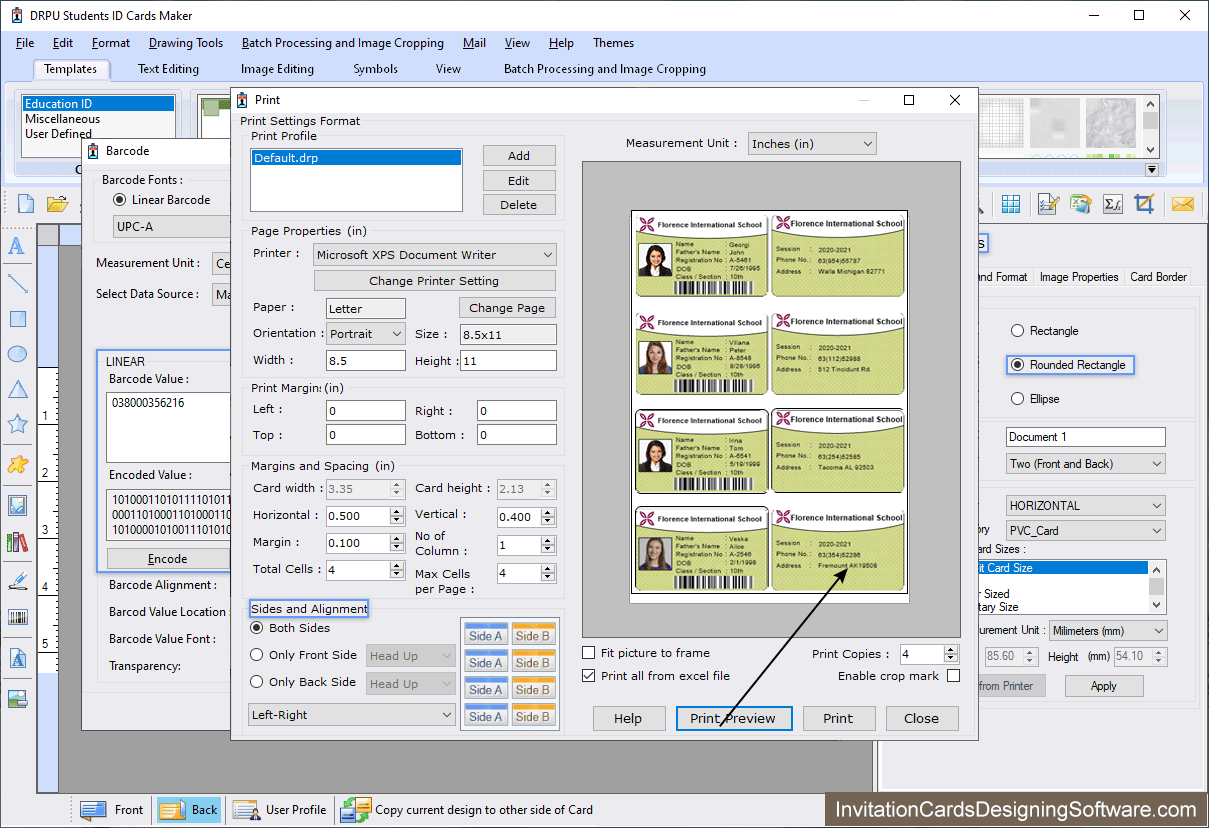Screenshots of Student ID Card Designing Software of how to design ...