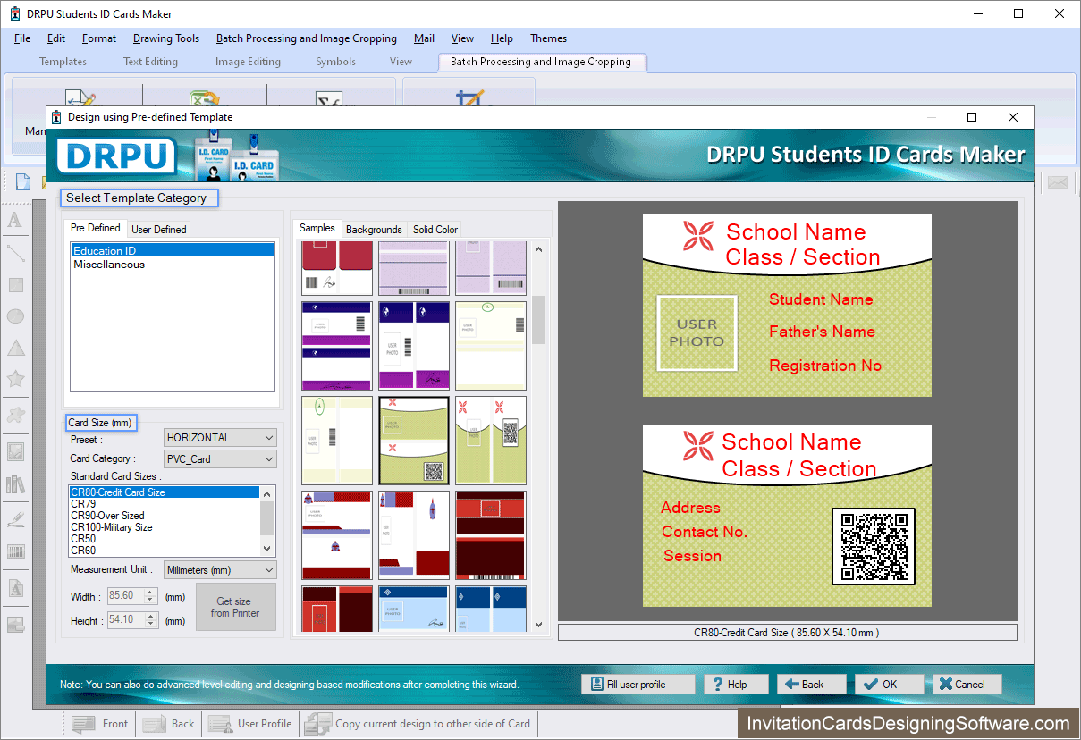 Screenshots of Student ID Card Designing Software of how to design ...