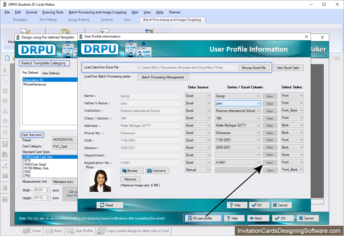Screenshots of Student ID Card Designing Software of how to design ...